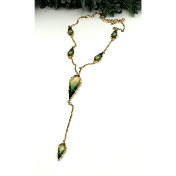 Park Lane | Jewelry | Vintage Merlin Gold Chain Necklace With Green ...